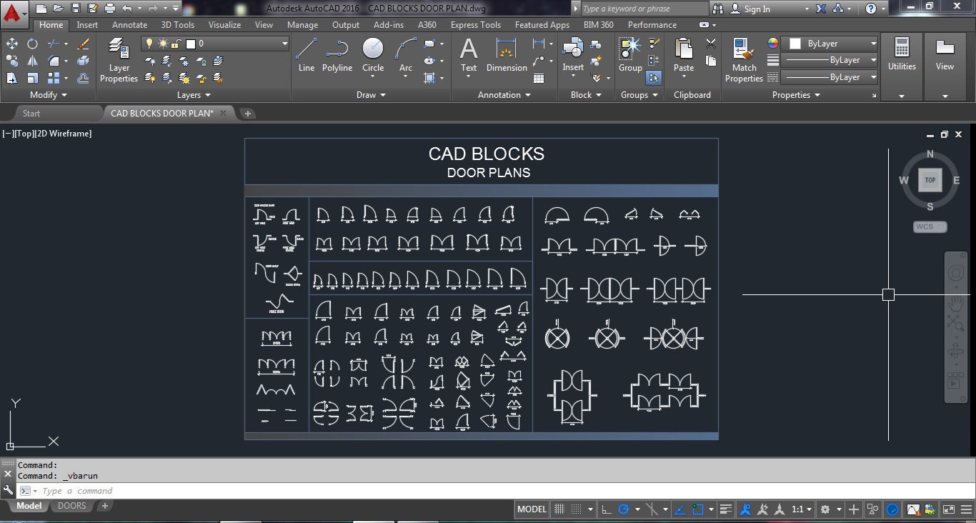 Autocad DWG 2D Blocks | Door Floor Plans | Drawing Template ...