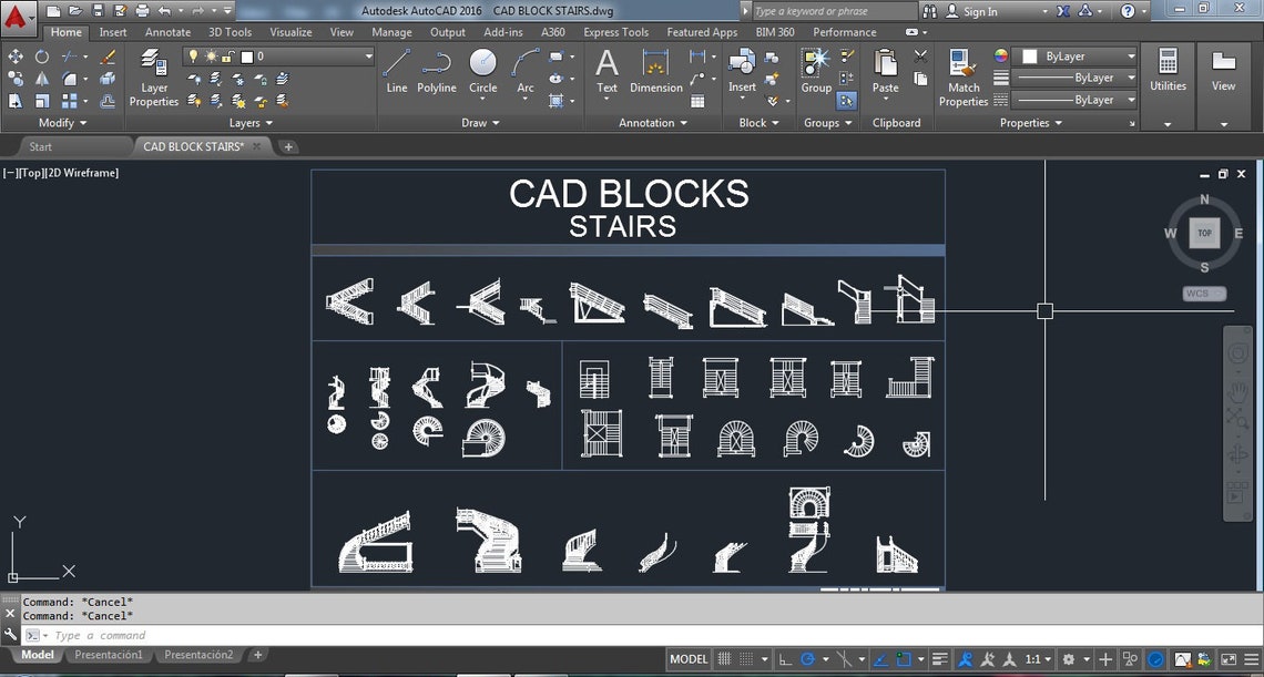 Autocad DWG 2D Blocks Stairs | Design Elevation | Floor Plan | Drawing ...