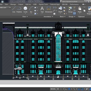 Autocad 2D DWG Model | Classic Facades Design | Elevation Drawing ...