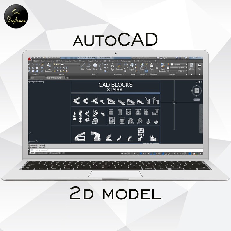 Autocad DWG 2D Blocks Stairs | Design Elevation | Floor Plan | Drawing ...