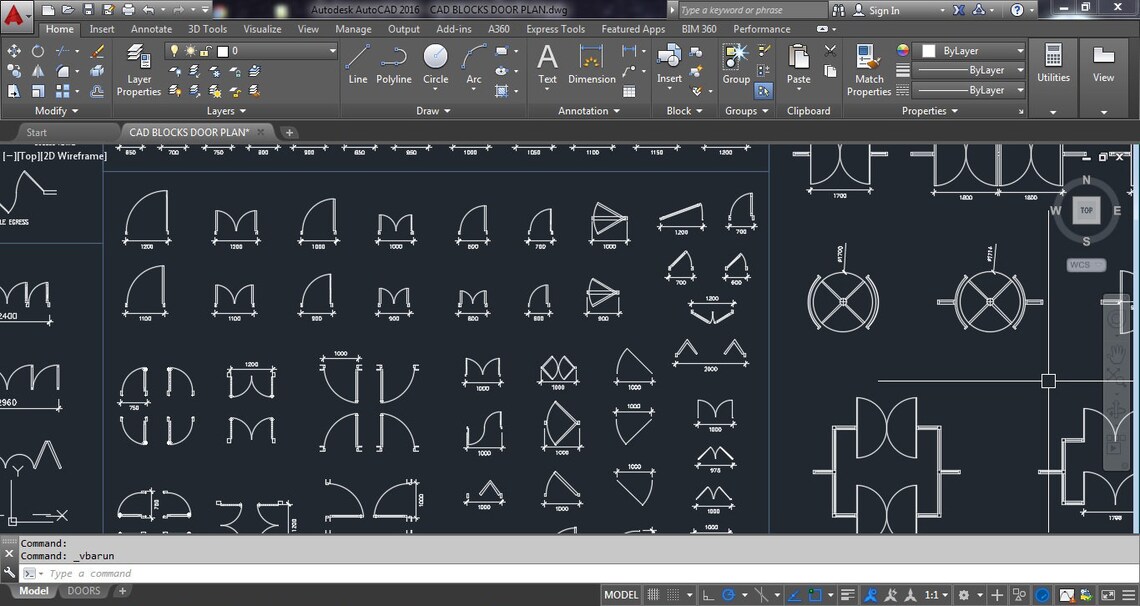 Autocad DWG 2D Blocks | Door Floor Plans | Drawing Template ...
