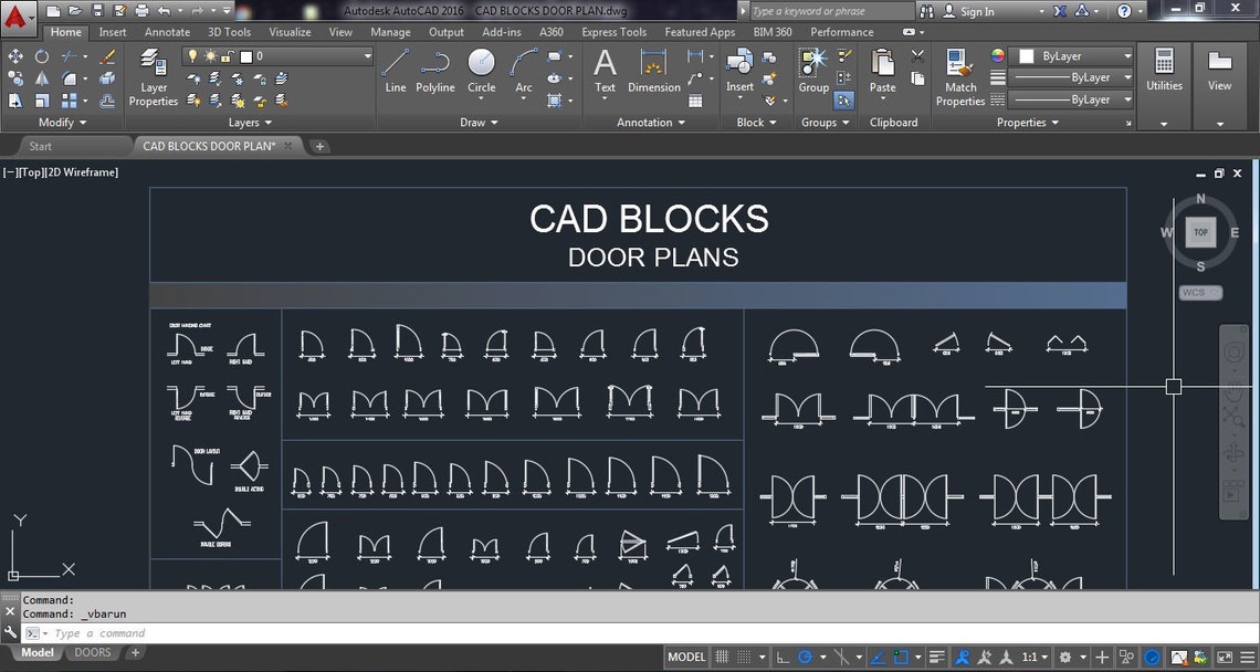 Autocad DWG 2D Blocks | Door Floor Plans | Drawing Template ...