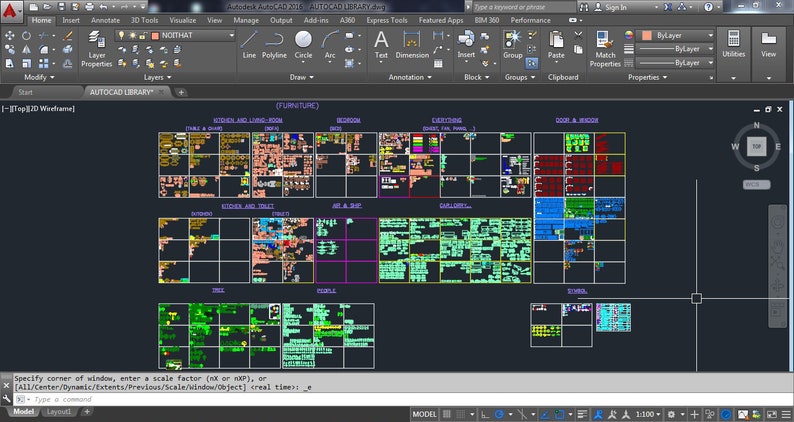 Autocad 2D Blocks Model, Complete Blocks, Bedroom, Kitchen, Door ...