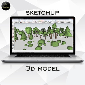 Sketchup 3D Model Low Poly Trees Collection Design Drawing 3D Blocks ...