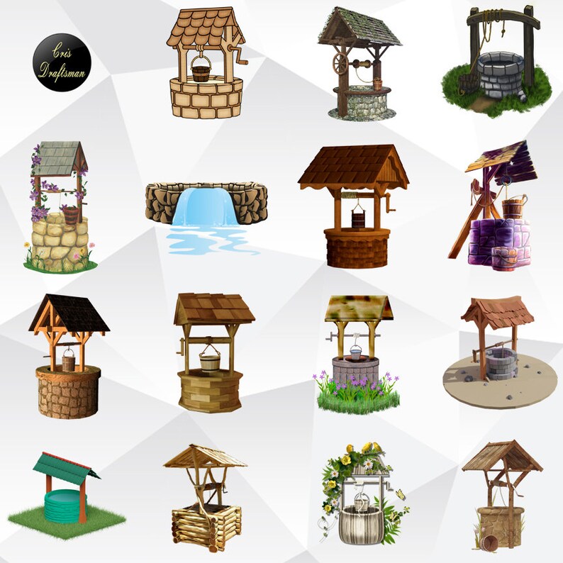 Water Well Wisheng Well Spring, Digital Template, Digital Print ...