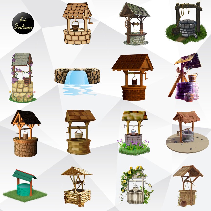 Water Well Wisheng Well Spring, Digital Template, Digital Print ...
