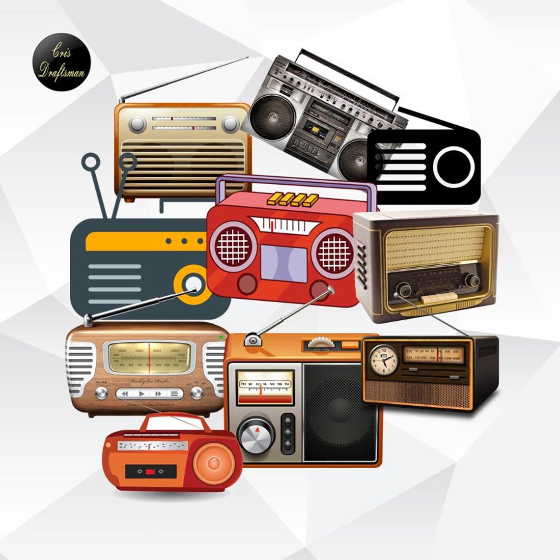 Radio Vintage Music Song Fm Am Singing Sang Clipart, Illustration ...