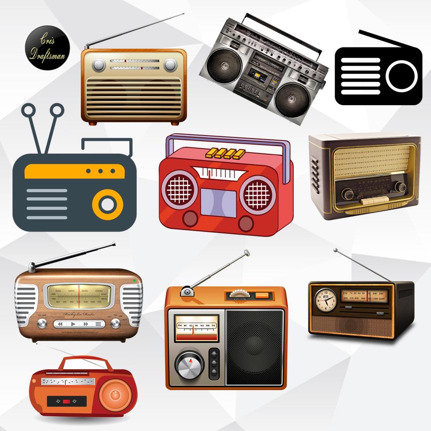 Radio Vintage Music Song Fm Am Singing Sang Clipart, Illustration ...