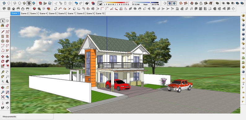 Sketchup 3D Model | Two Storey House Simple | Design Perspective ...