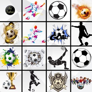 Digital Template Soccer Football Ball Kick Goal Player, Digital Sticker ...