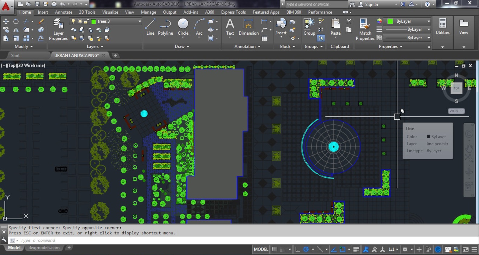 Autocad DWG 2D Model | Urban Landscaping Sample Design | Cad Blocks ...
