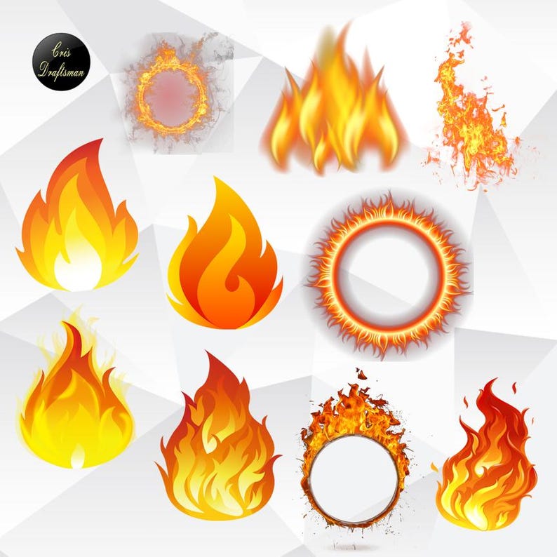 Fire Flame Burning Burn Red Flaming Illustration, Clipart, Sticker Template, Digital Print ...