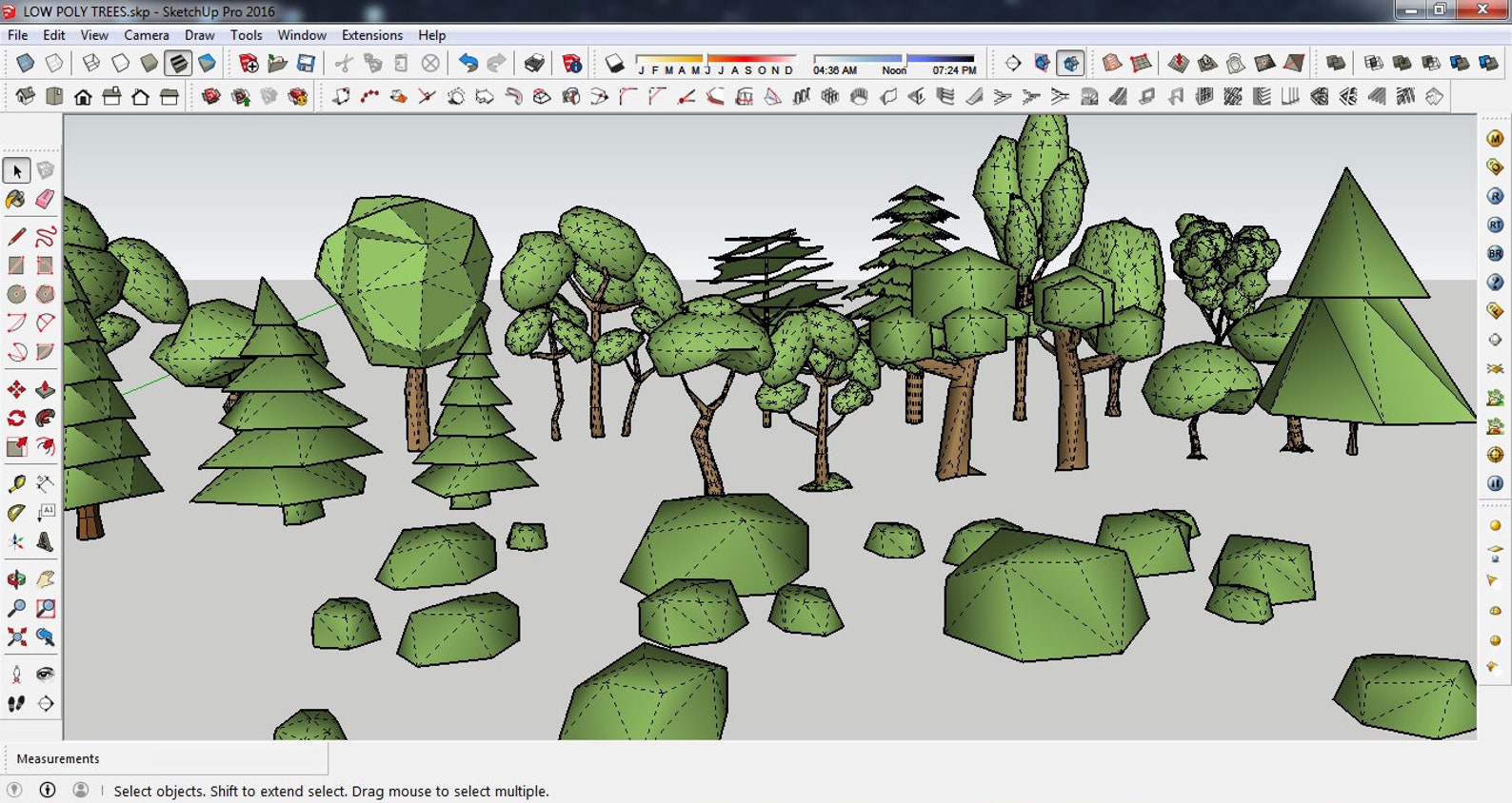 Sketchup 3D Model | Low Poly Trees Collection | Design Drawing | 3D ...