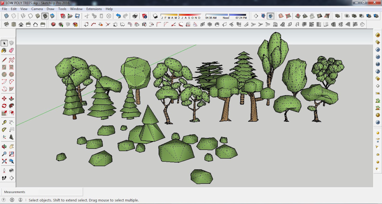 Sketchup 3D Model | Low Poly Trees Collection | Design Drawing | 3D ...
