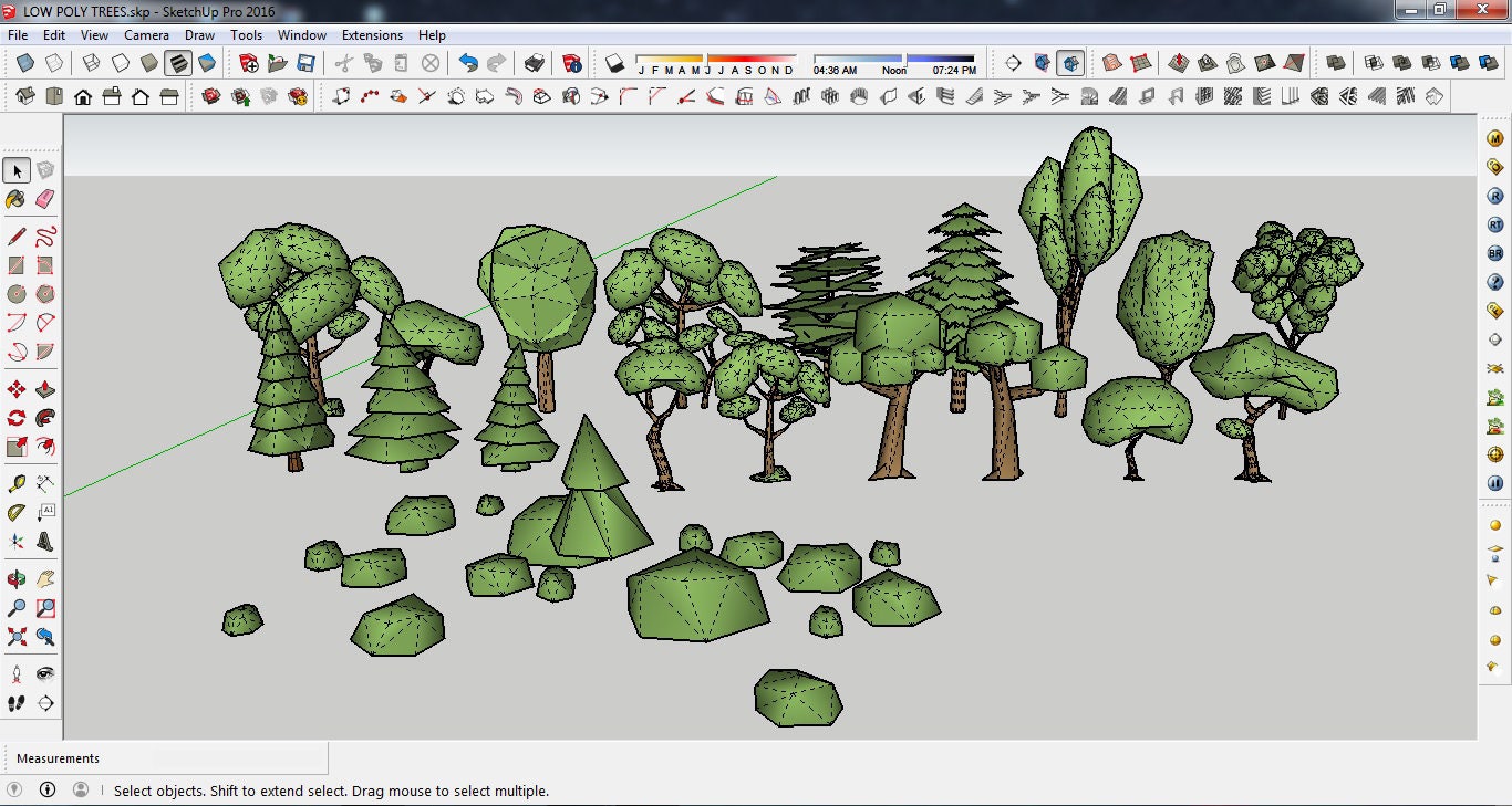 Sketchup 3D Model | Low Poly Trees Collection | Design Drawing | 3D Blocks | Skp - Etsy
