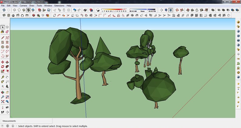 Sketchup 3D Model | Low Poly Trees | Drawing Design | Landscape ...