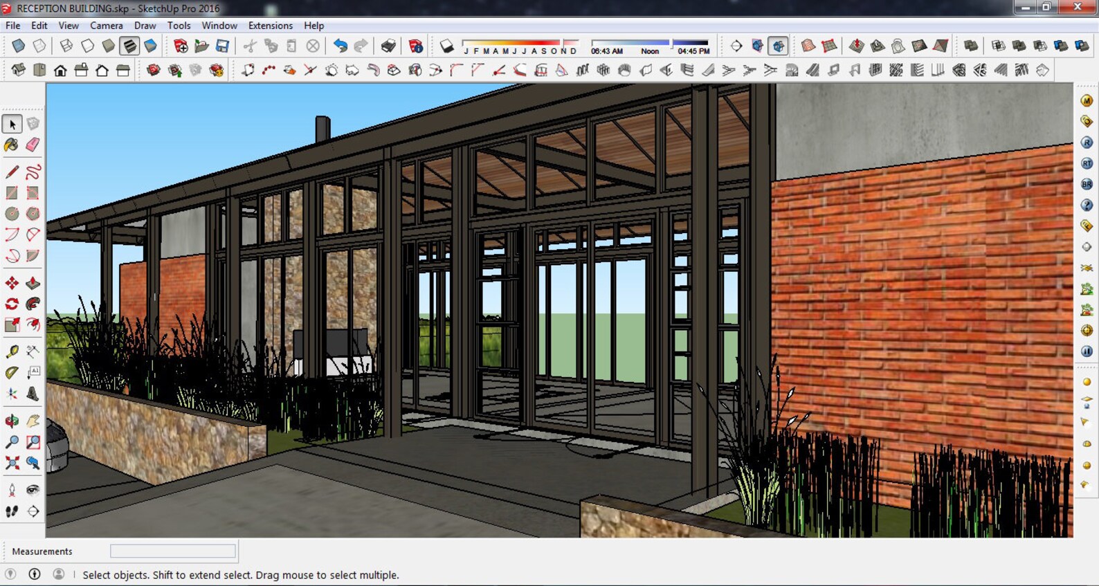 Sketchup 3D Model Reception Building Design Perspective Draftsman ...