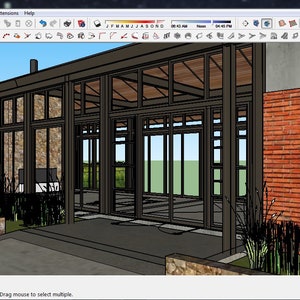 Sketchup 3D Model Reception Building Design Perspective Draftsman ...