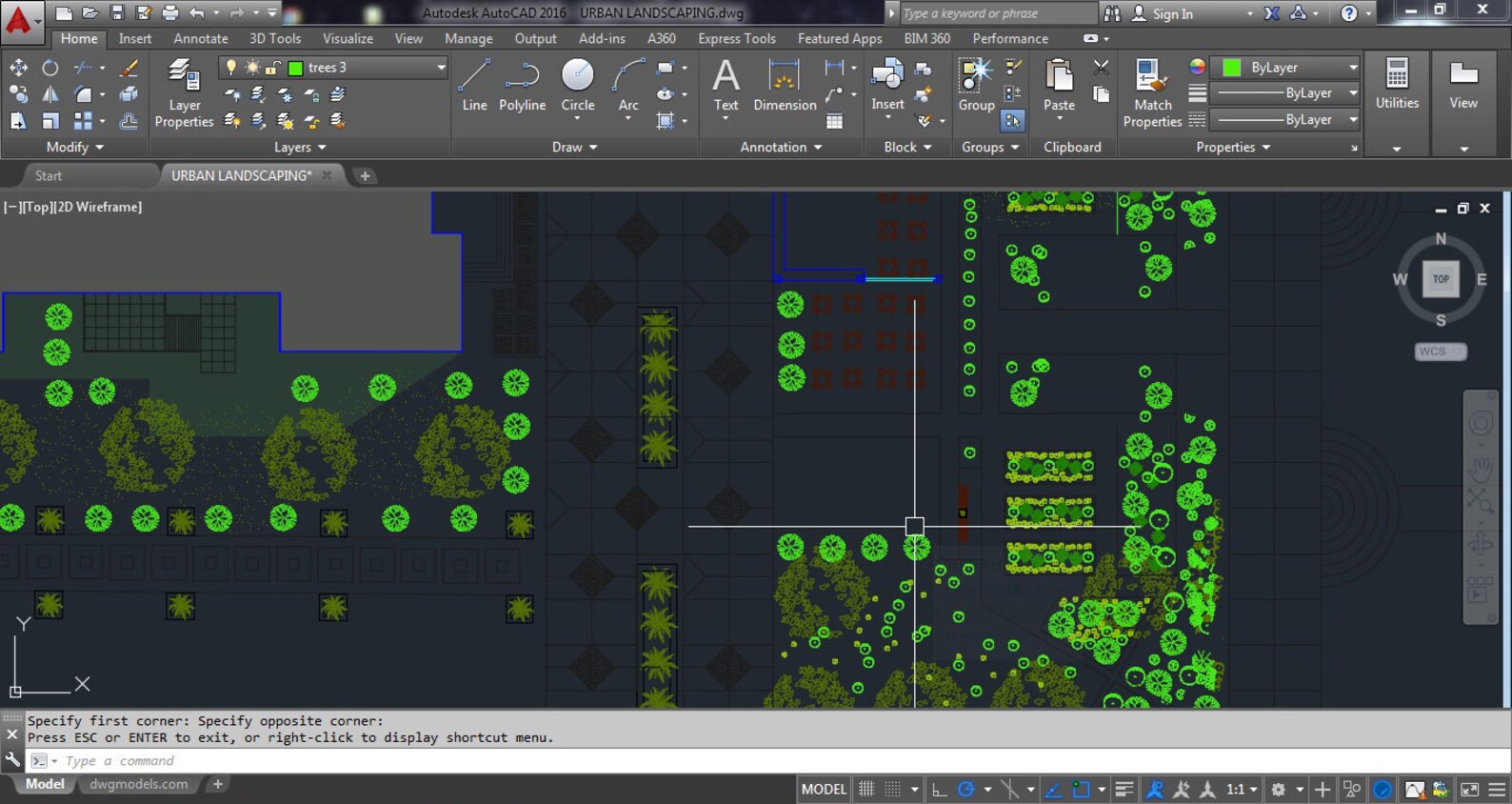 Autocad DWG 2D Model | Urban Landscaping Sample Design | Cad Blocks ...