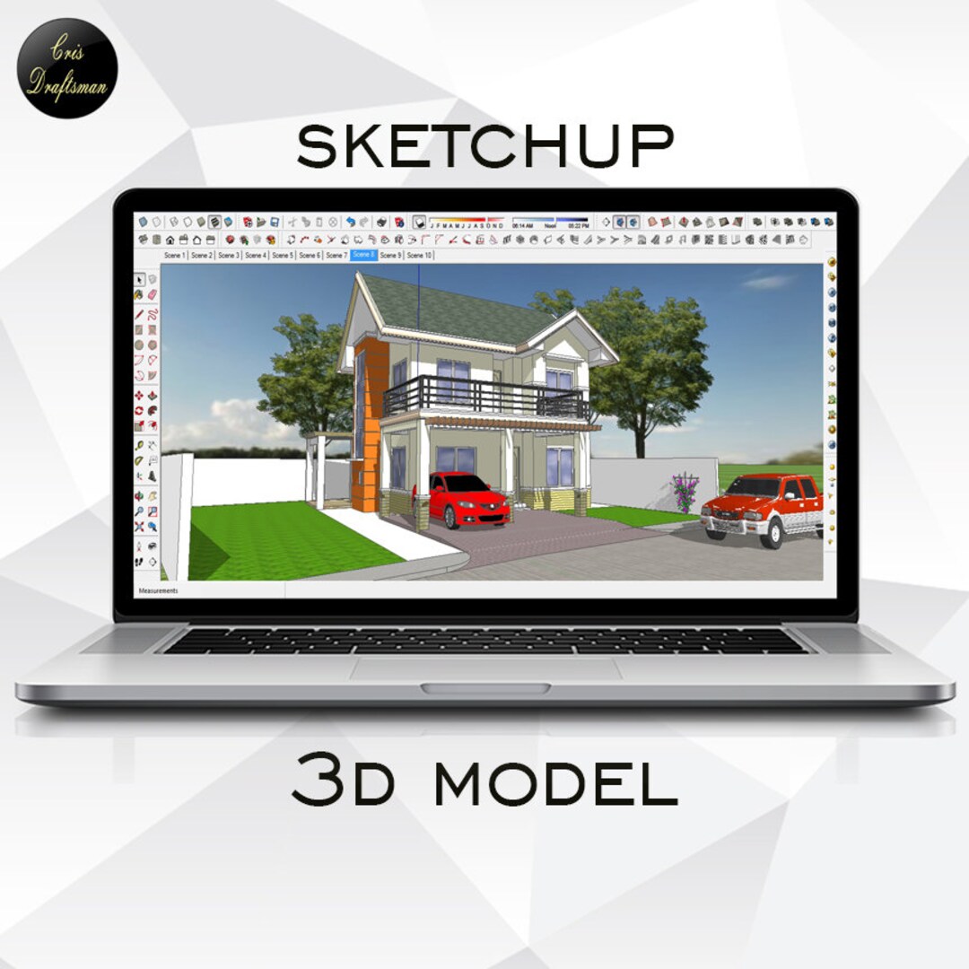 Sketchup 3D Model | Two Storey House Simple | Design Perspective ...
