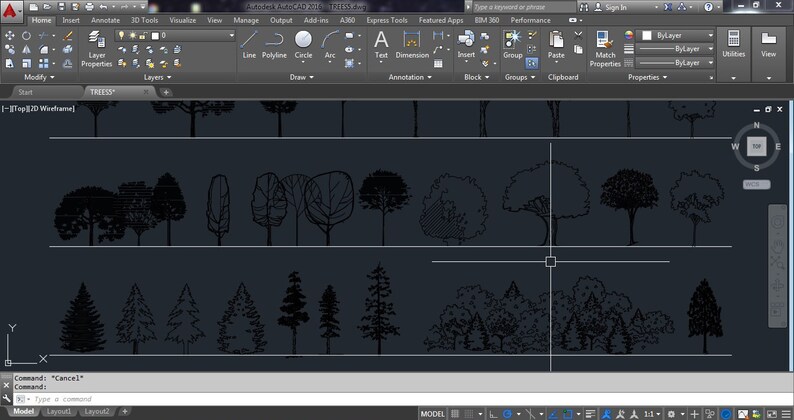 Autocad DWG 2D Model | Trees Elevation Blocks | Design Collection ...