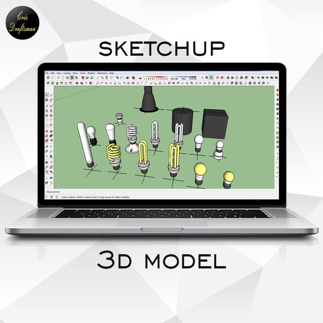Sketchup 3D Model | Light Bulb Electrical Design Block | Architectural ...