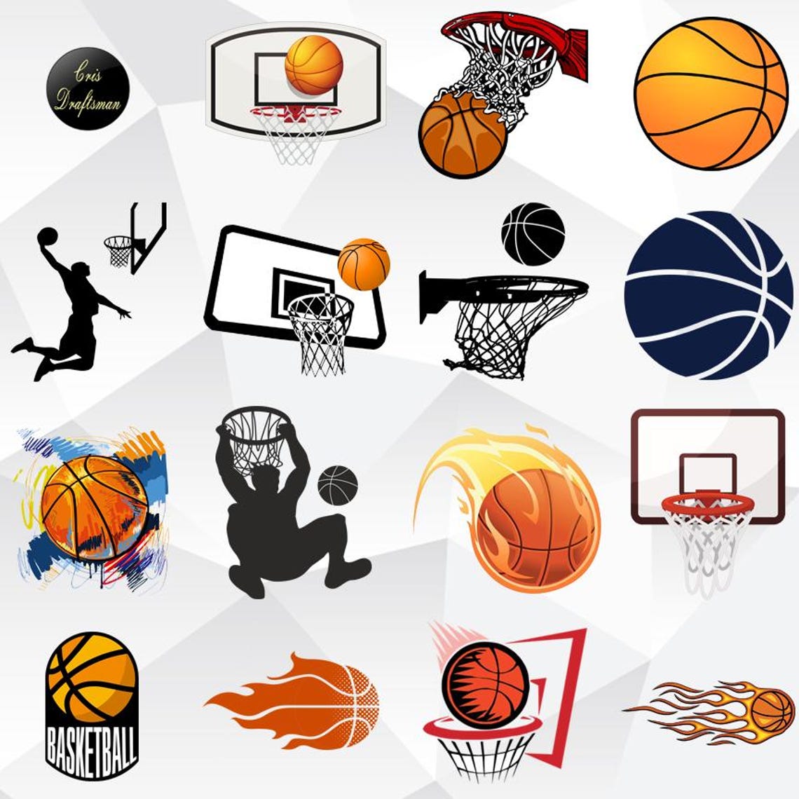 Dunk Basketball Ball Backboard Court Ring Slam | Digital Print ...