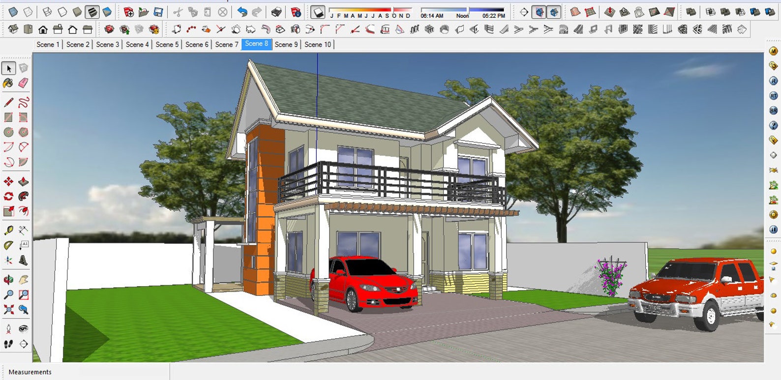 Sketchup 3D Model Two Storey House Simple Design Perspective ...