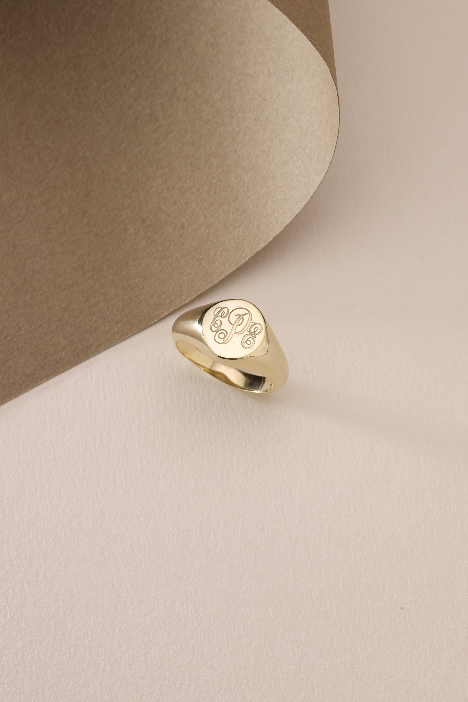 Gold Signet Ring Womens Signet Ring Custom Signet Ring Monogram Gold ...