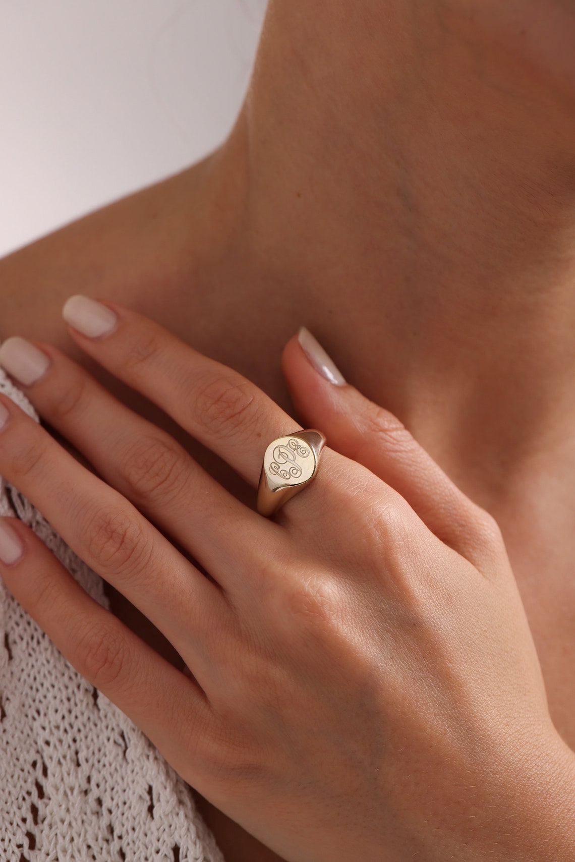 Gold Signet Ring Womens Signet Ring Custom Signet Ring Monogram Gold ...