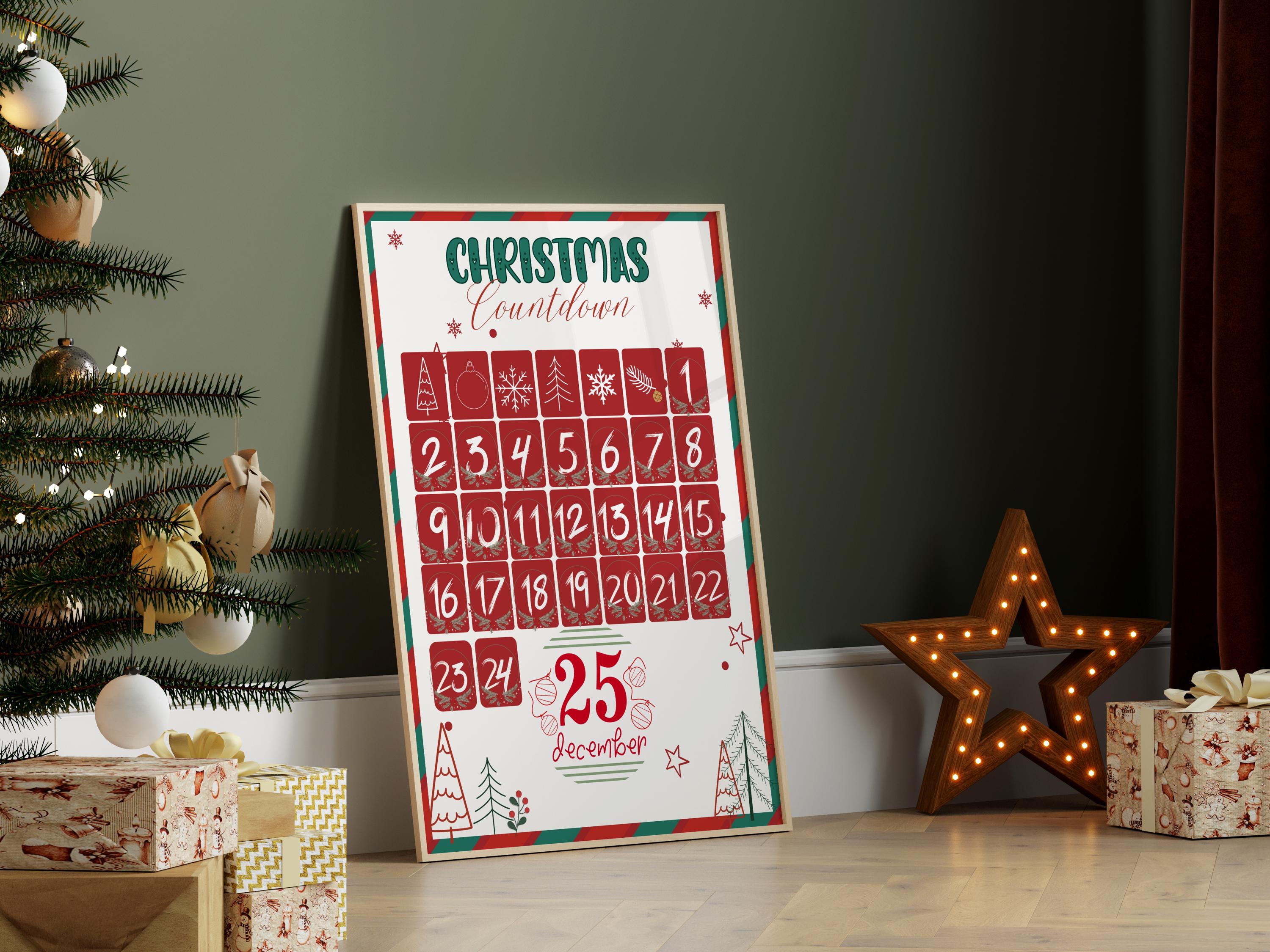 Christmas Countdown Chart for Kids Fun Holiday Advent Calendar ...