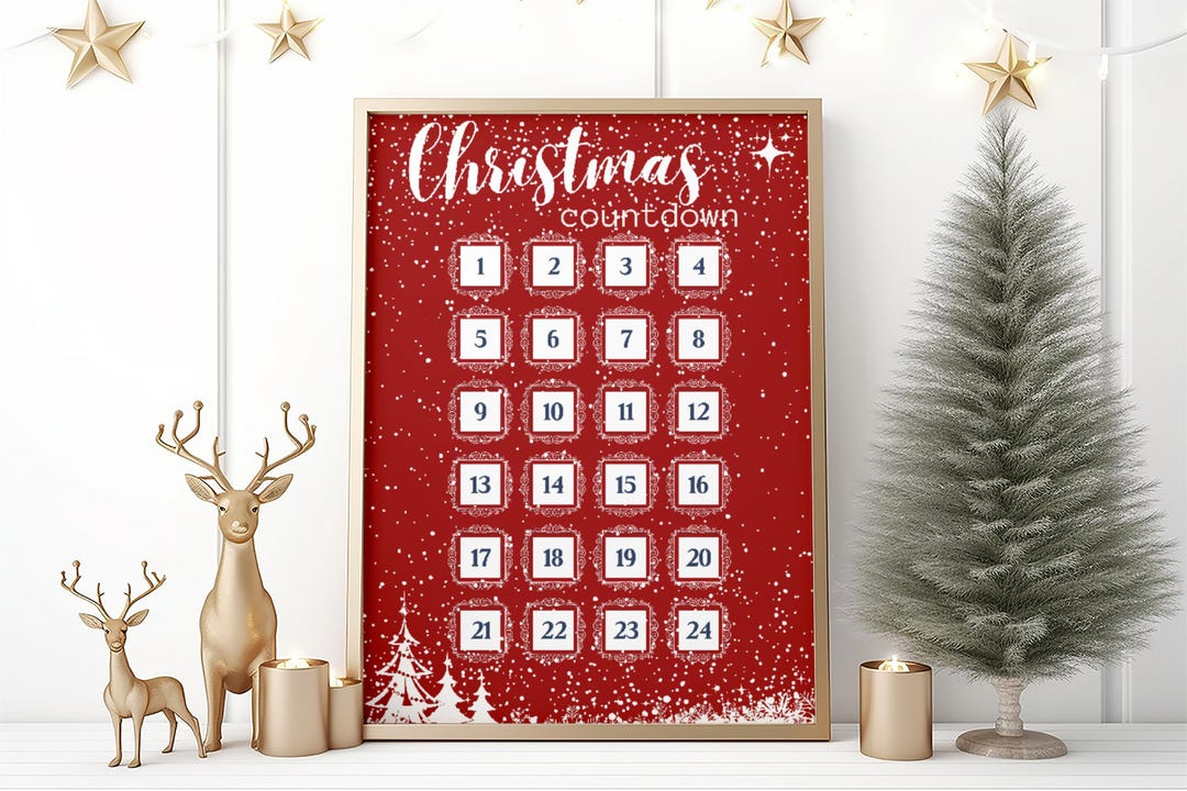 Christmas Countdown Chart for Kids Fun Holiday Advent Calendar ...