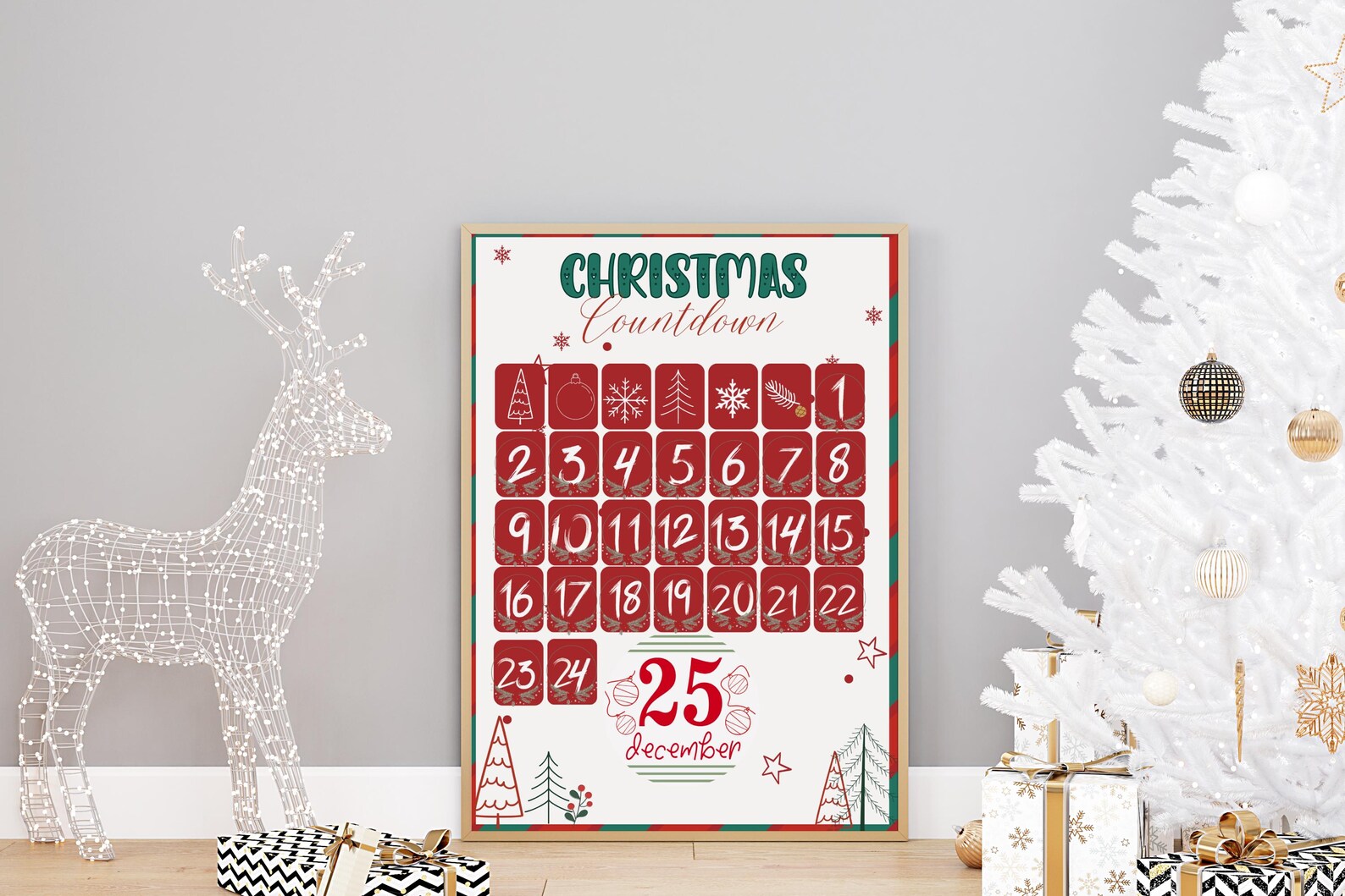 Christmas Countdown Chart for Kids Fun Holiday Advent Calendar ...