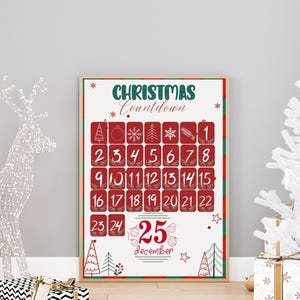 Christmas Countdown Chart for Kids Fun Holiday Advent Calendar ...