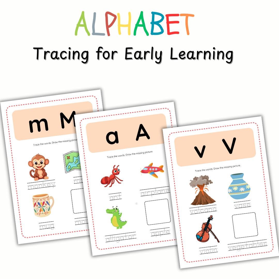 Alphabet Tracing Worksheets Fun ABC Learning Printable for Kids ...