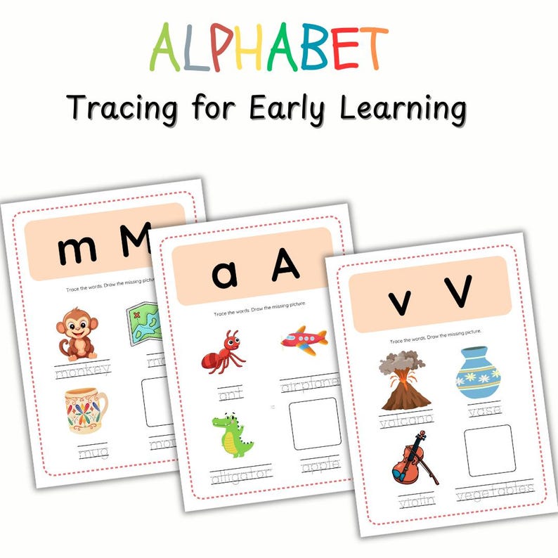 Alphabet Tracing Worksheets Fun ABC Learning Printable for Kids ...