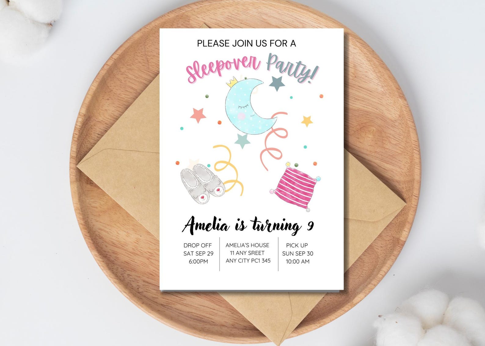 Editable Sleepover Party Invitations for Girls Customize With Canva ...