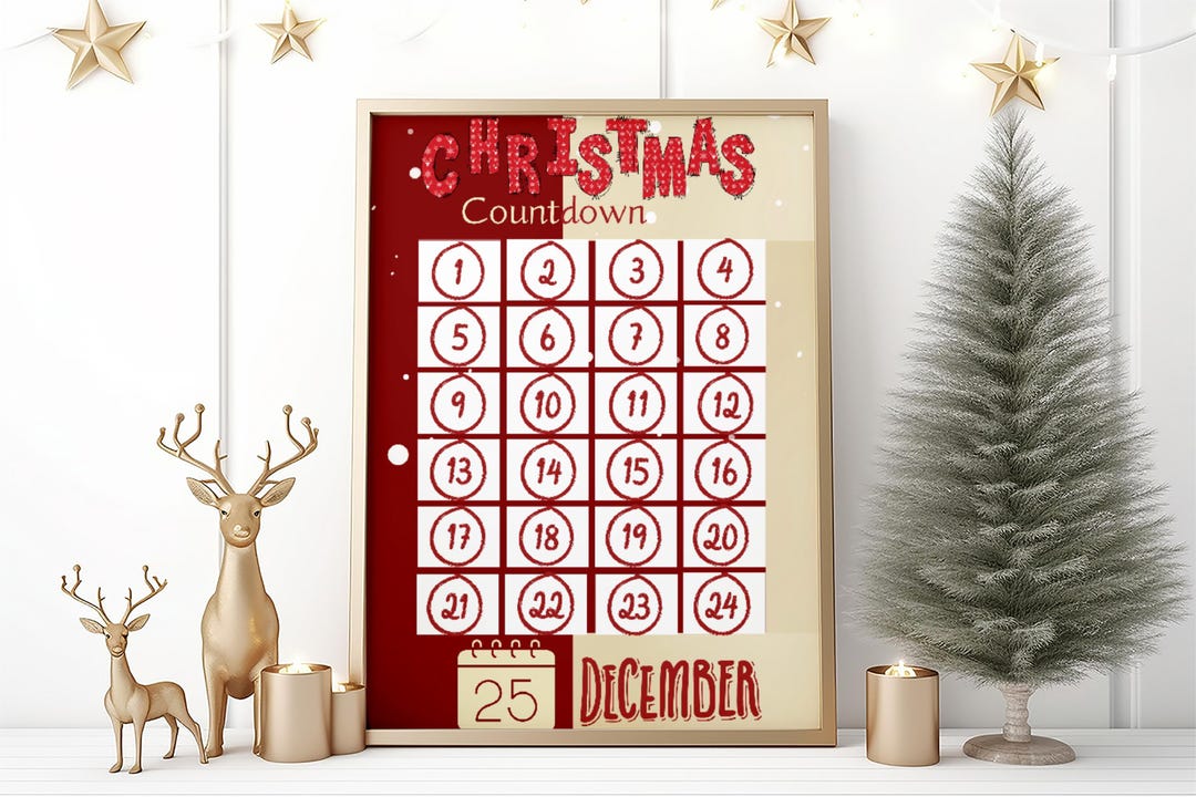 Christmas Countdown Chart for Kids Fun Holiday Advent Calendar ...