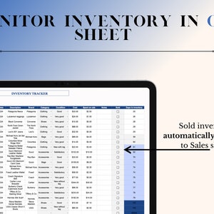 Google Sheets Reseller Template, Inventory and Sales Tracker, Online ...
