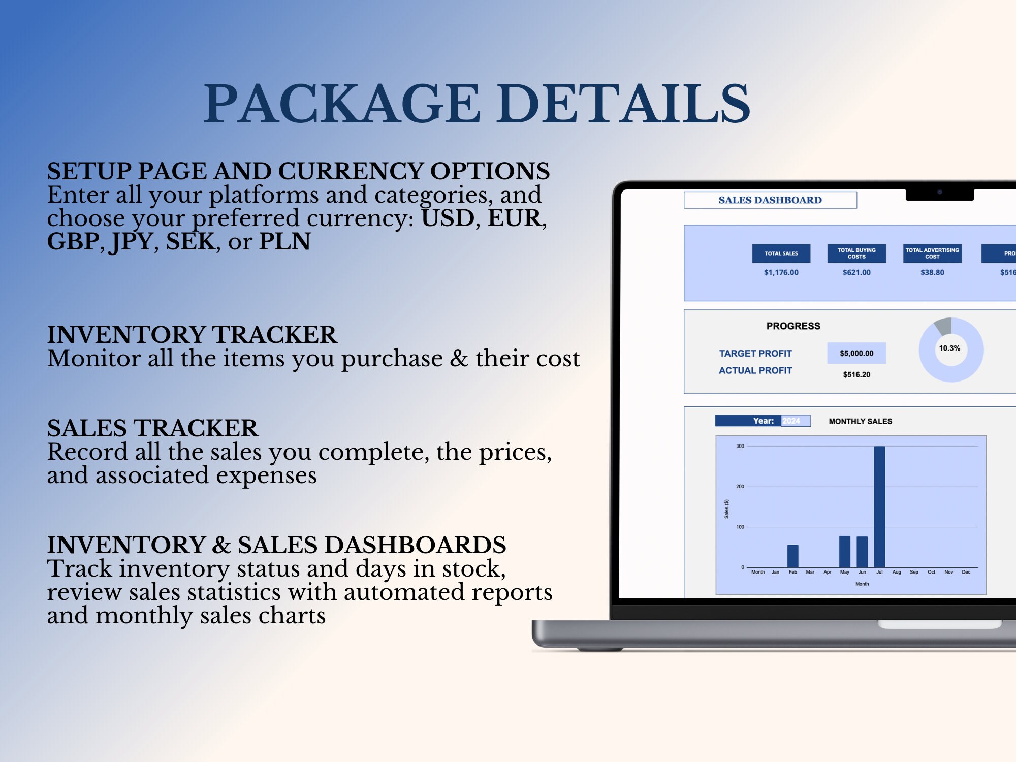 Google Sheets Reseller Template, Inventory and Sales Tracker, Online ...