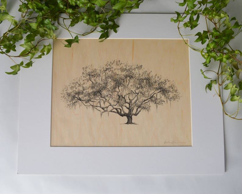 Old Oak Tree Print Wood Wall Decor Fine Art Print on Wood - Etsy