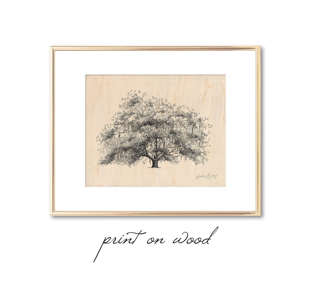 Wood Tree Art - Old Oak Tree Print - Nature Lover Gift - 5th ...