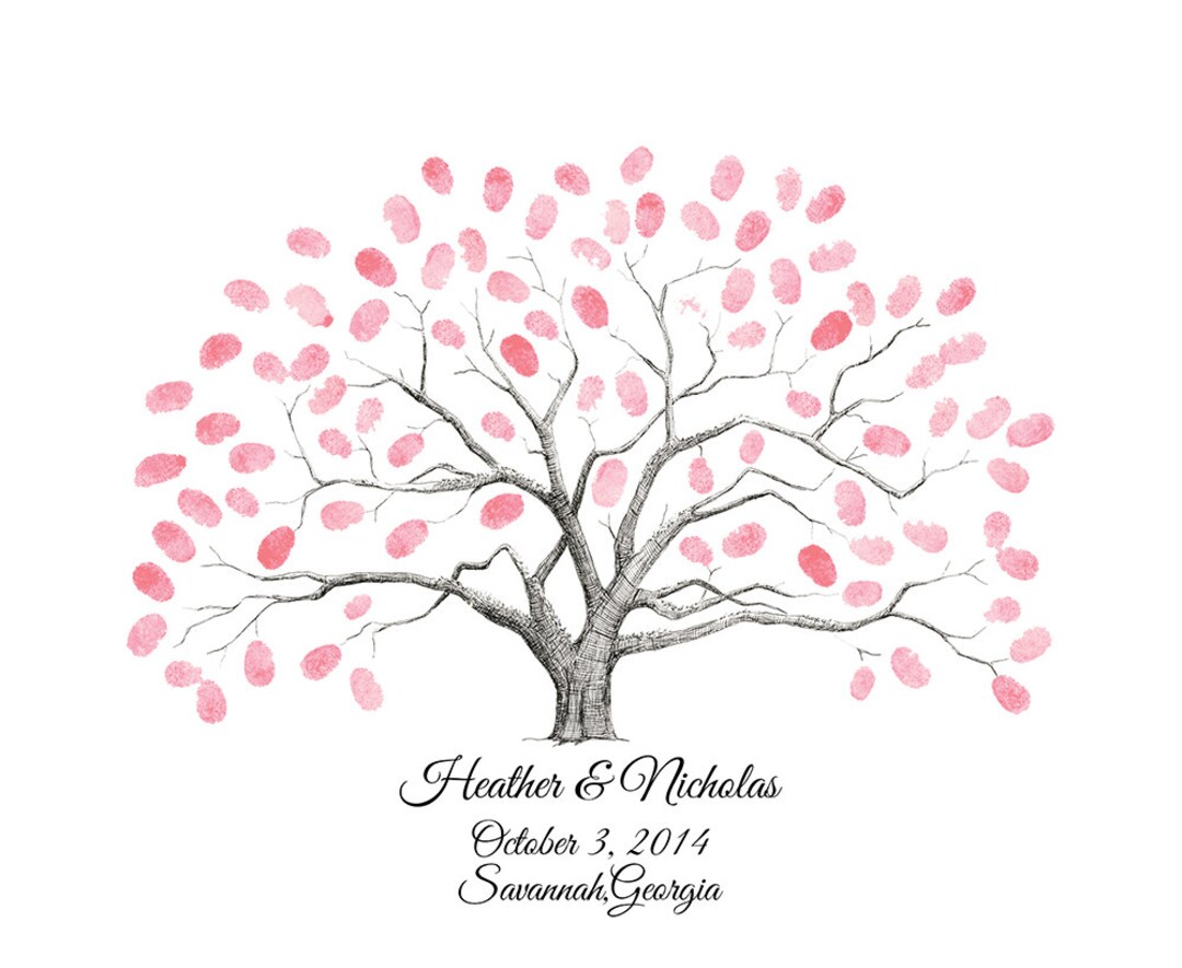 Customizable Fingerprint / Thumbprint Tree Guestbook - Etsy