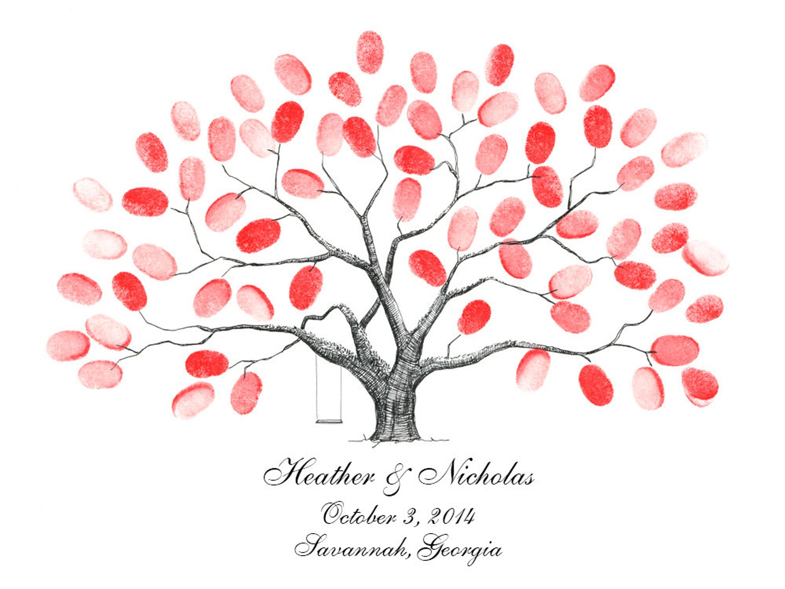 Customizable Fingerprint Tree Guestbook Poster / Baby Shower / Family ...