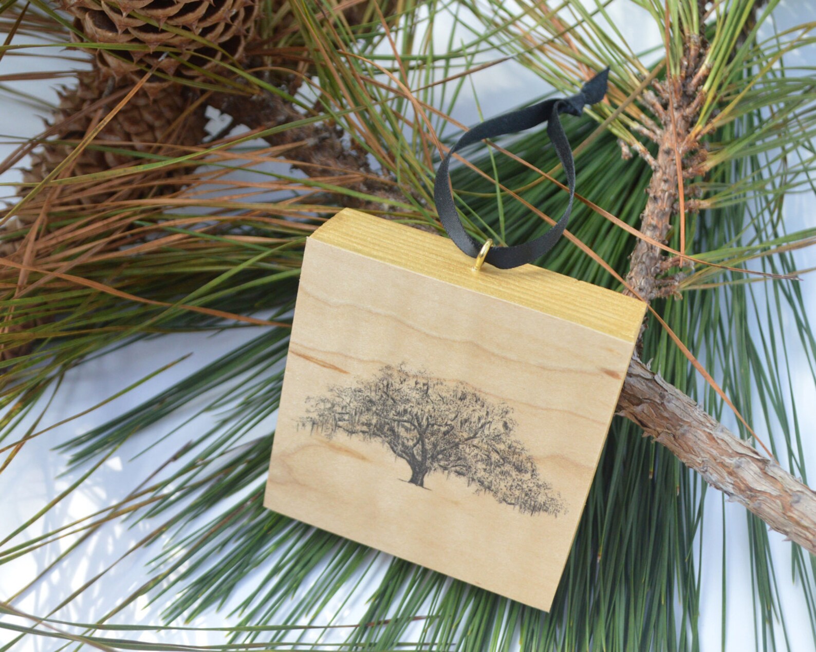 Tree Art Wood Block - Print on Wood - Old Oak Tree Drawing - Wood ...