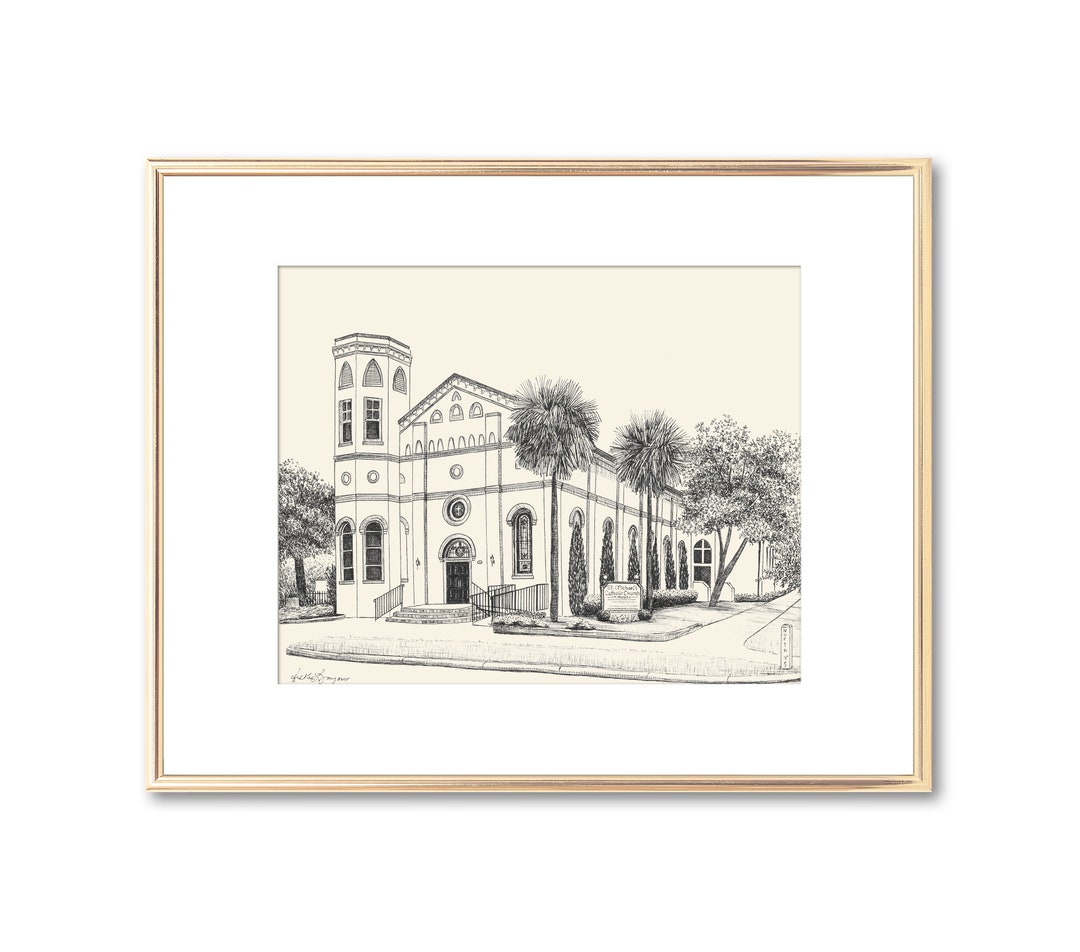 St Michaels Catholic Church - Fernandina Beach - Pen and Ink Drawing ...