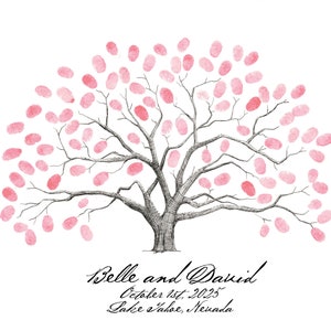 Personalized Thumbprint Tree Wedding Guest Book Alternative Live Oak ...