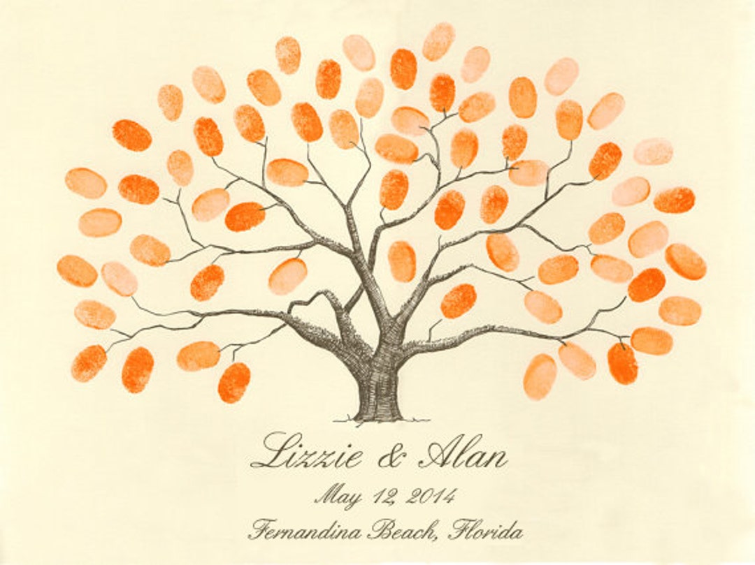 Personalized Wedding Tree - Fingerprint / Thumbprint / Signature Tree ...