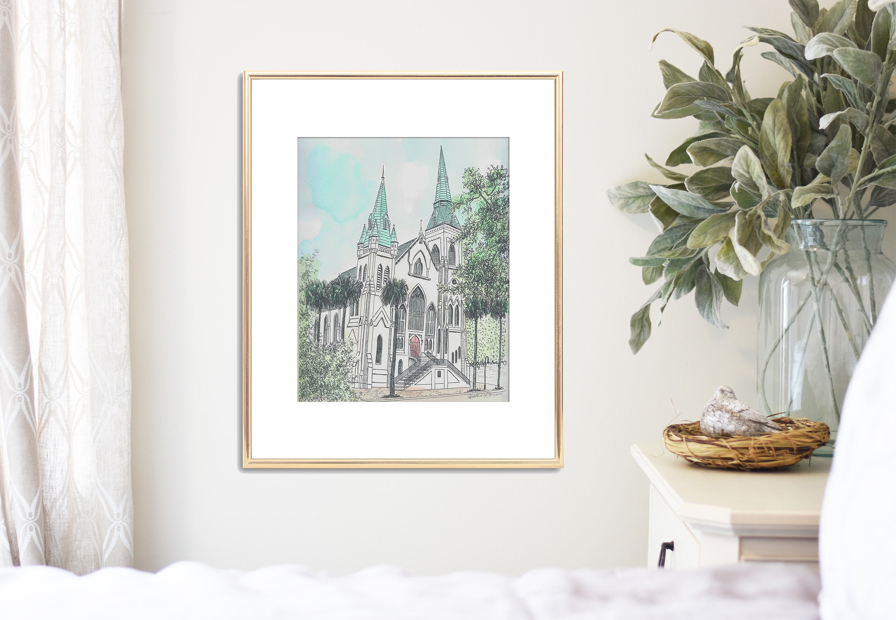 Hand Painted Watercolor Fine Art Print Wesley Monumental | Etsy