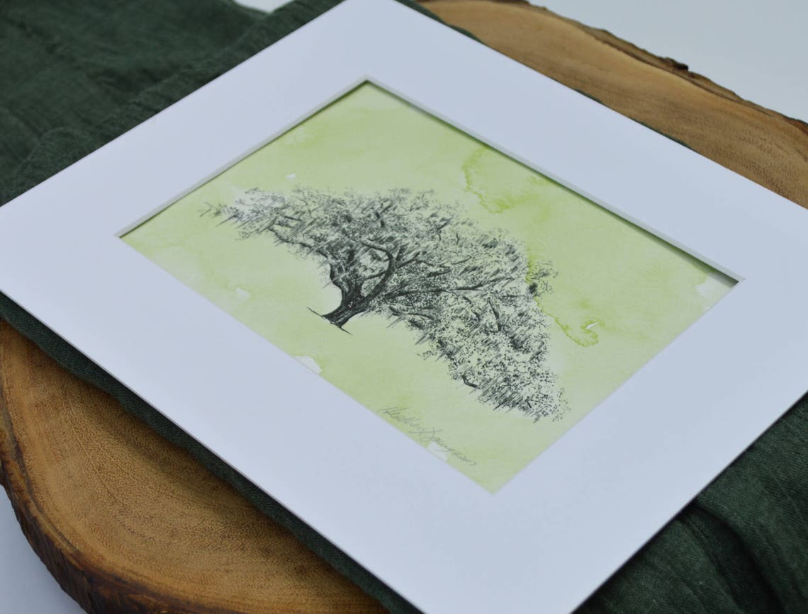Old Oak Tree Print Watercolor Painting Fine Art Print | Etsy